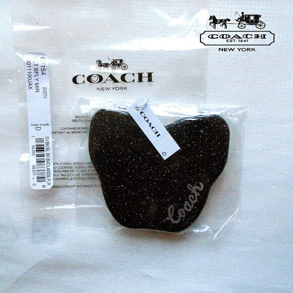 Coach | Makeup | Coach Black Glitter Butterfly Compact Mirror | Poshmark